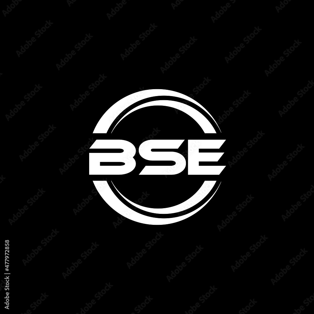 BSE letter logo design with black background in illustrator, vector ...