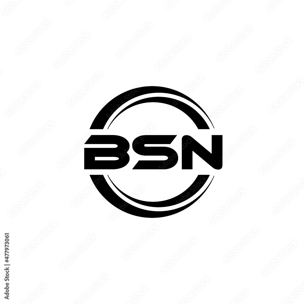 BSN letter logo design with white background in illustrator, vector ...