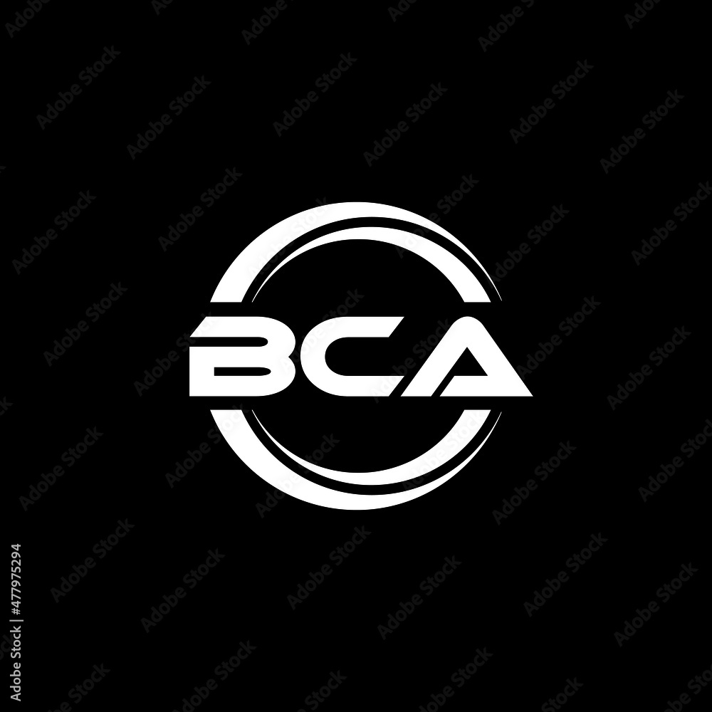 BCA letter logo design with black background in illustrator, vector ...