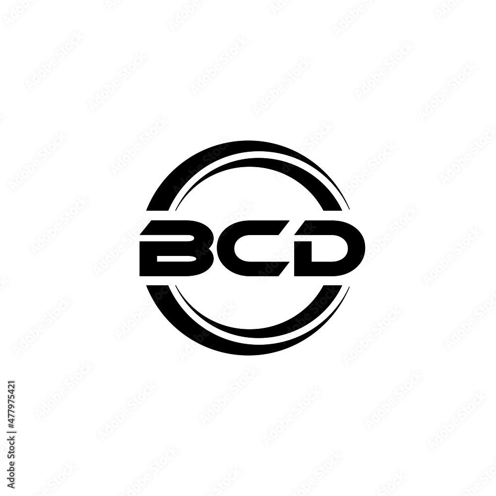 BCD letter logo design with white background in illustrator, vector ...