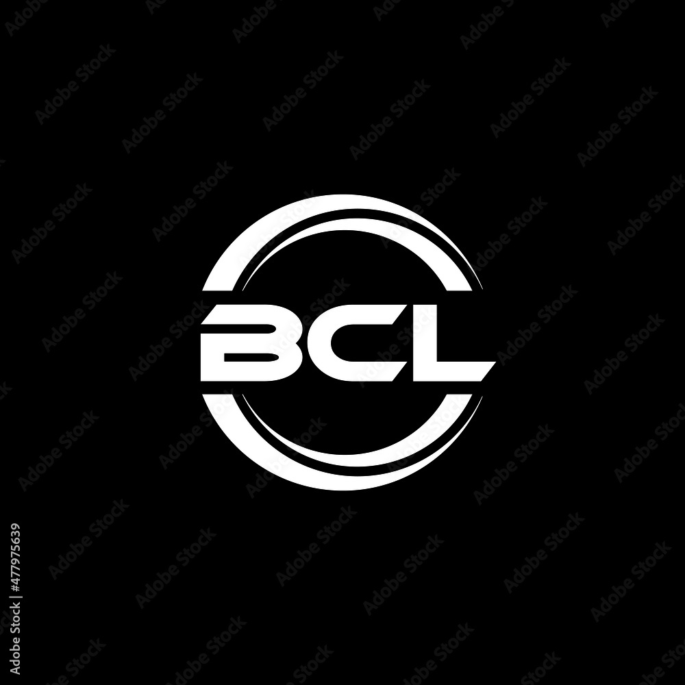 BCL letter logo design with black background in illustrator, vector ...