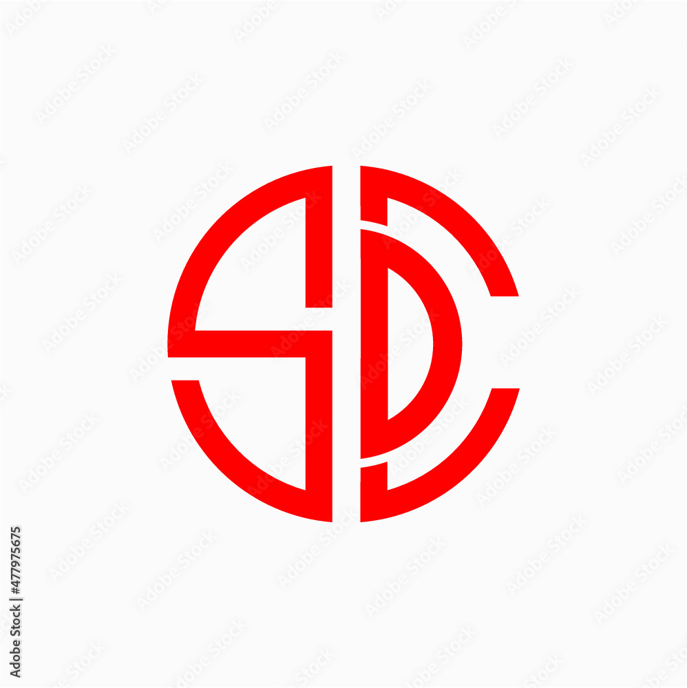 SDC initials red logo vector image Stock Vector | Adobe Stock