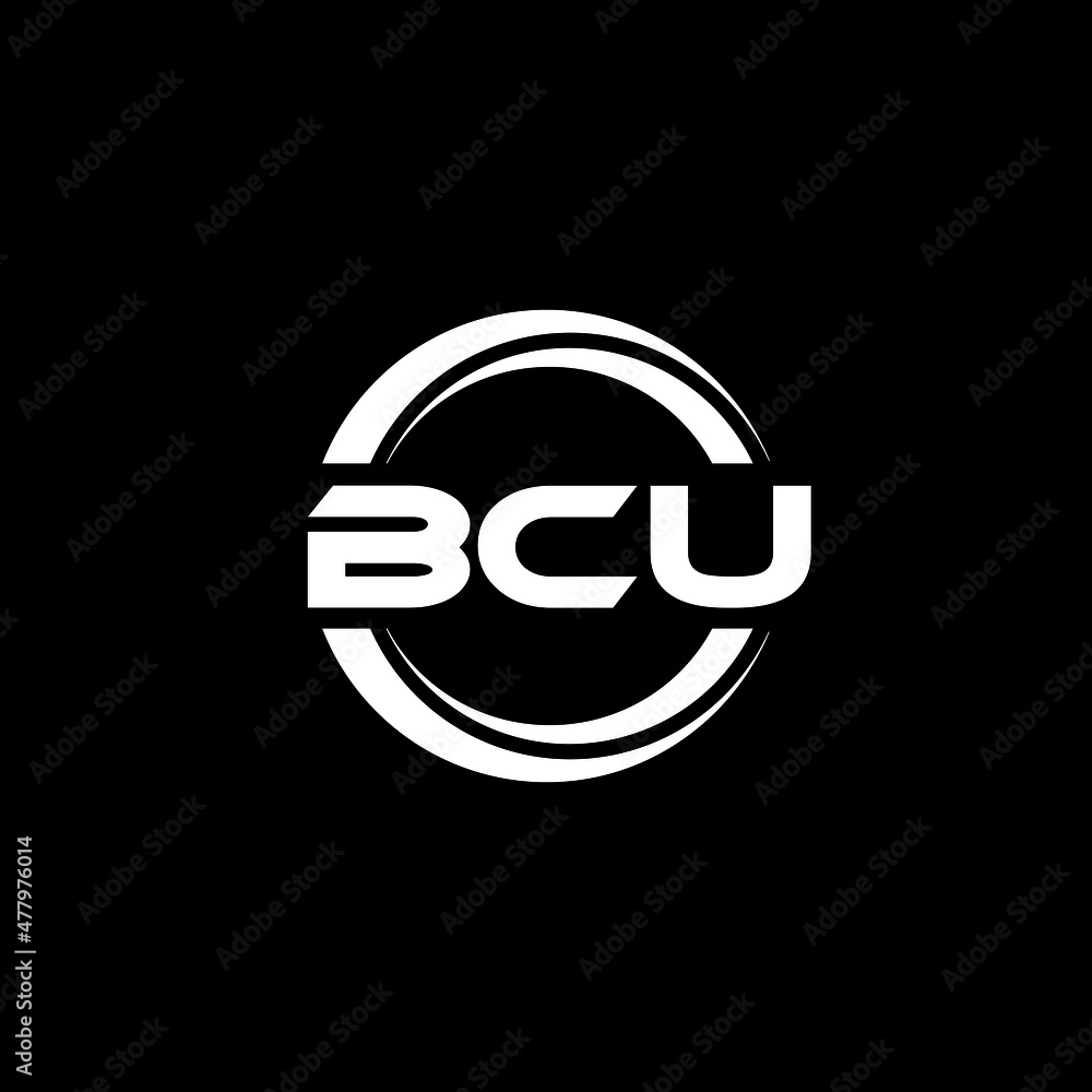 BCU letter logo design with black background in illustrator, vector ...
