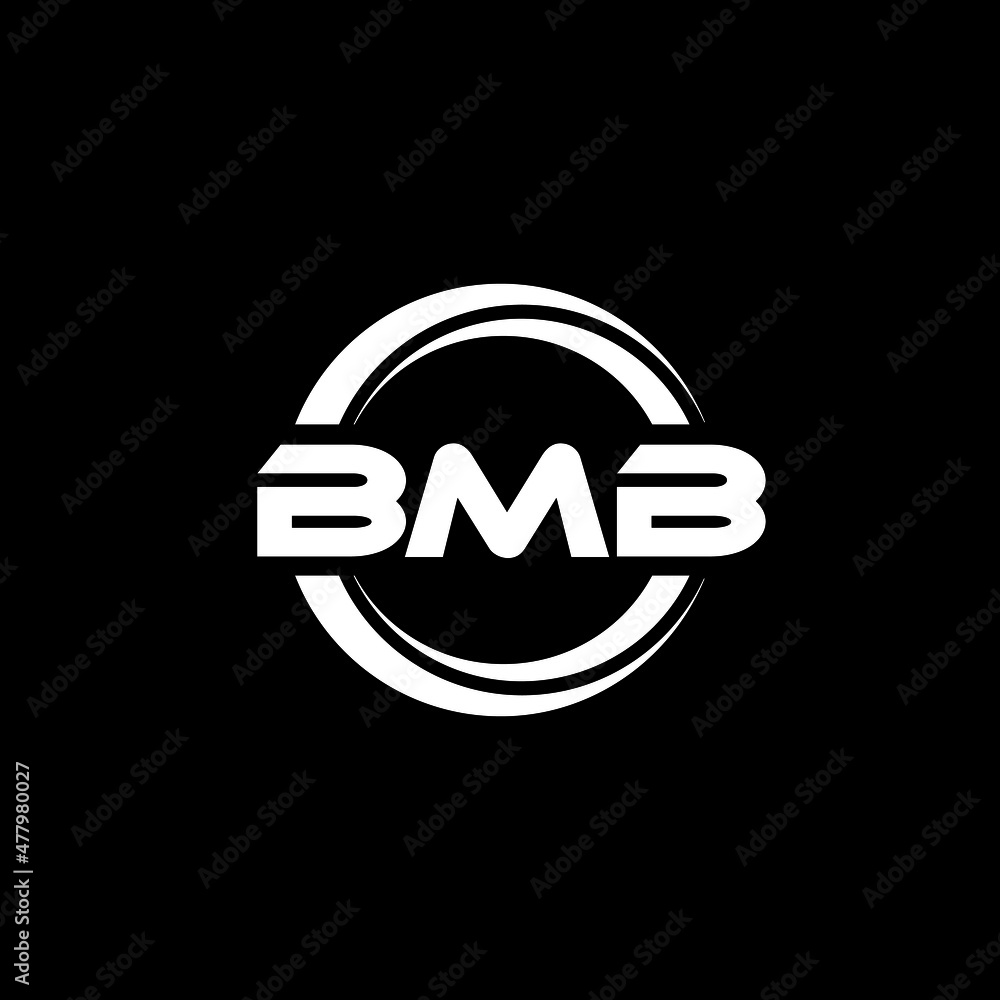 BMB letter logo design with black background in illustrator, vector ...