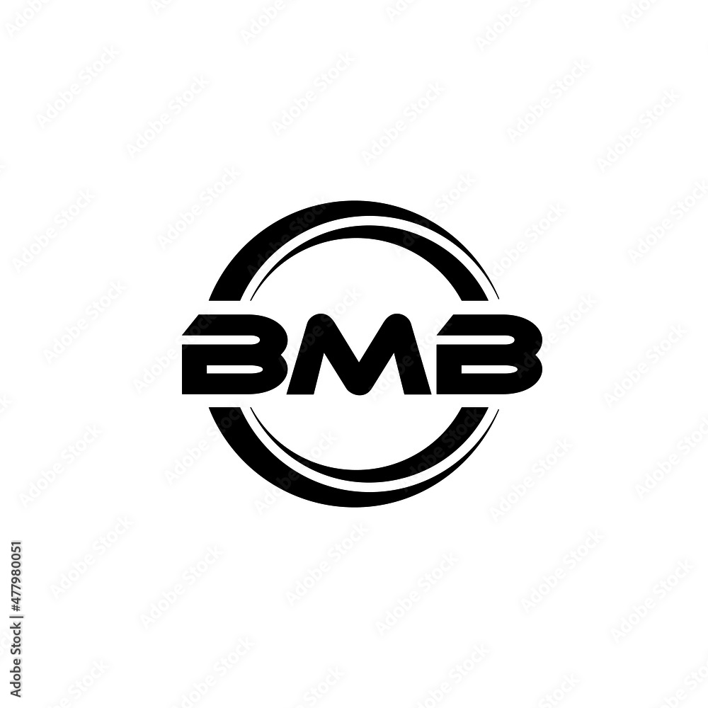 BMB letter logo design with white background in illustrator, vector ...