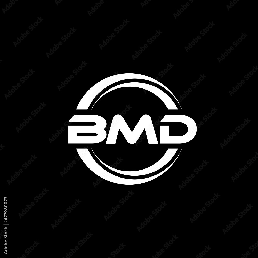 BMD letter logo design with black background in illustrator, vector ...