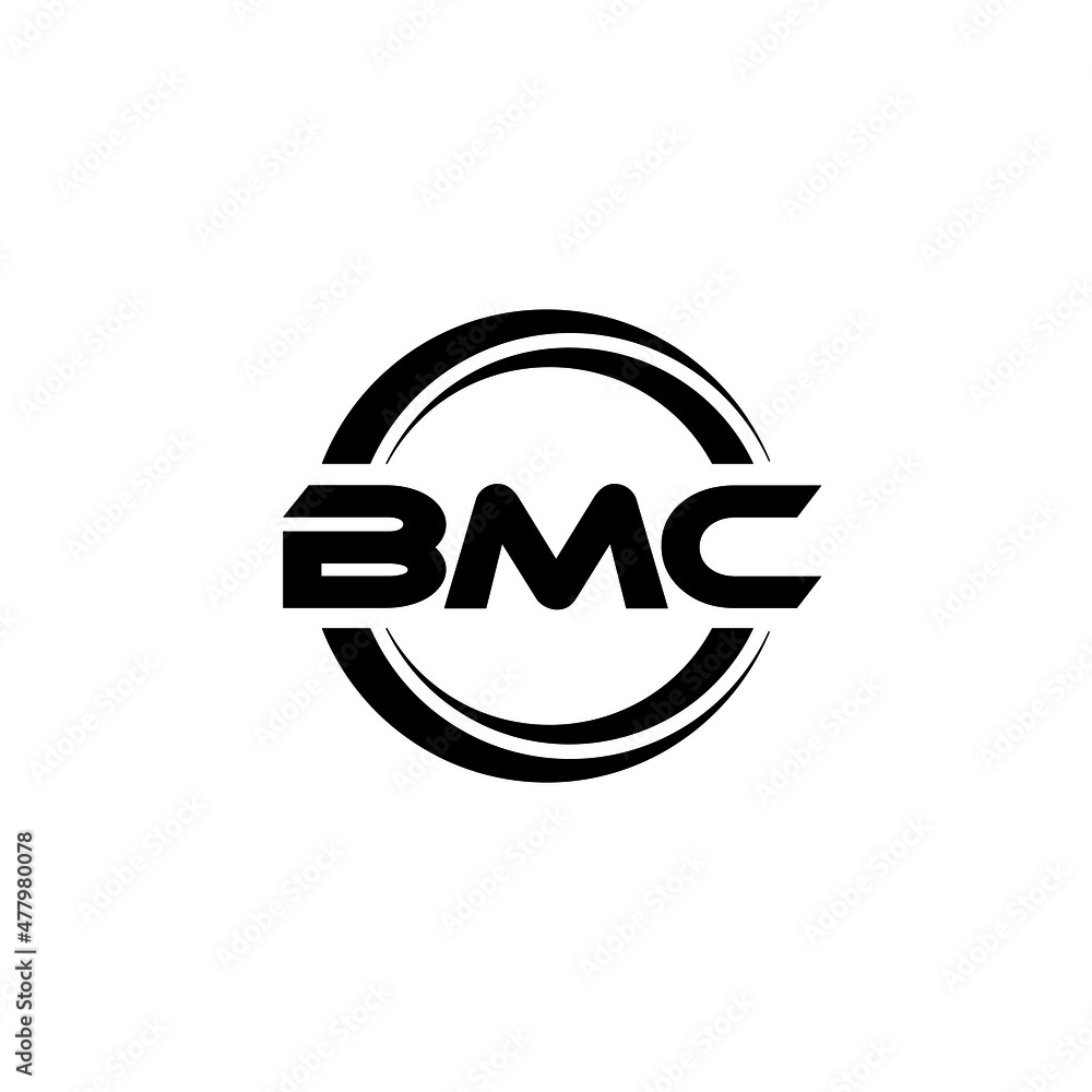 BMC letter logo design with white background in illustrator, vector ...