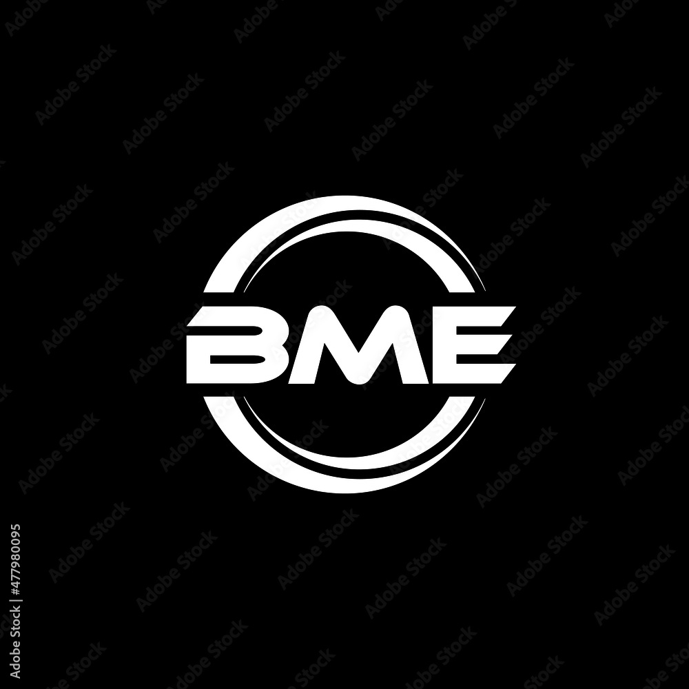 BME letter logo design with black background in illustrator, vector ...