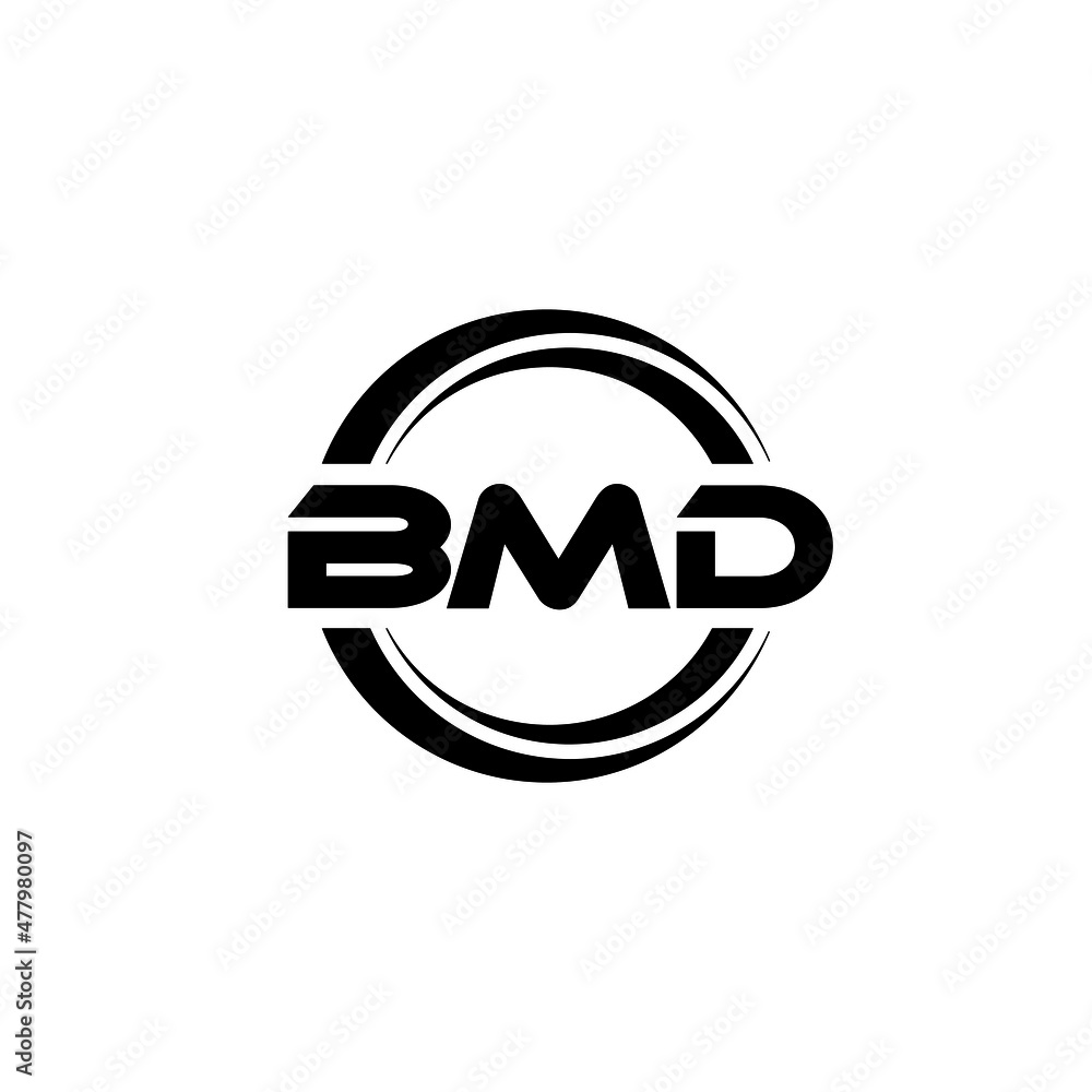 BMD letter logo design with white background in illustrator, vector ...