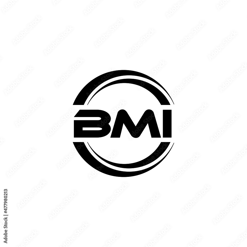 BMI letter logo design with white background in illustrator, vector ...