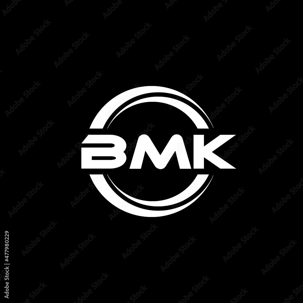 BMK letter logo design with black background in illustrator, vector ...