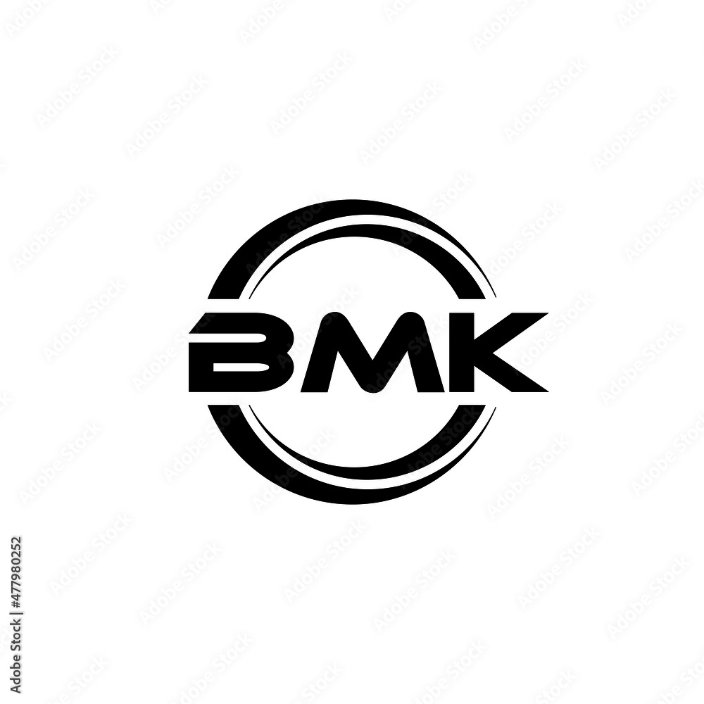 BMK letter logo design with white background in illustrator, vector ...