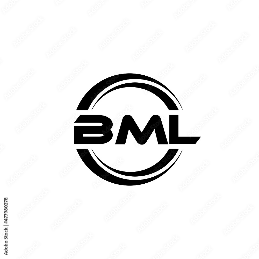 BML letter logo design with white background in illustrator, vector ...