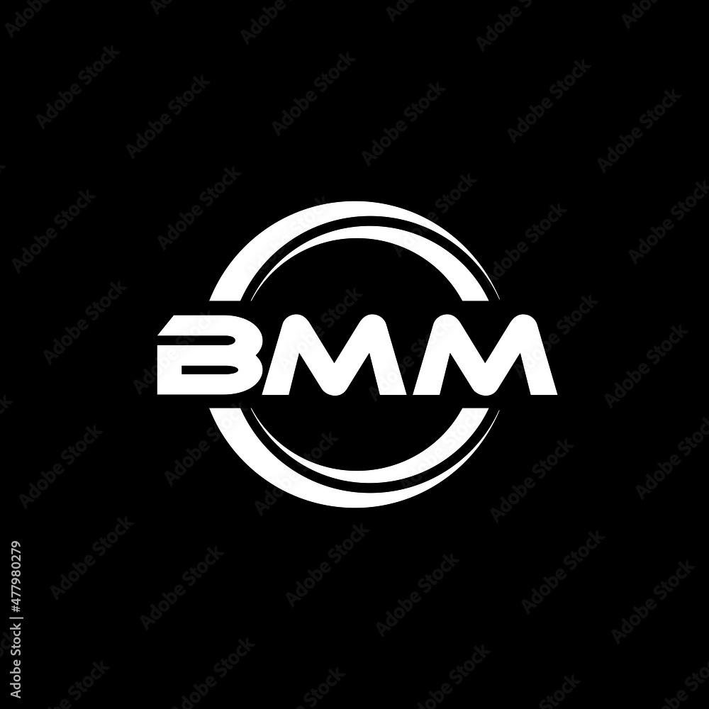 BMM letter logo design with black background in illustrator, vector ...