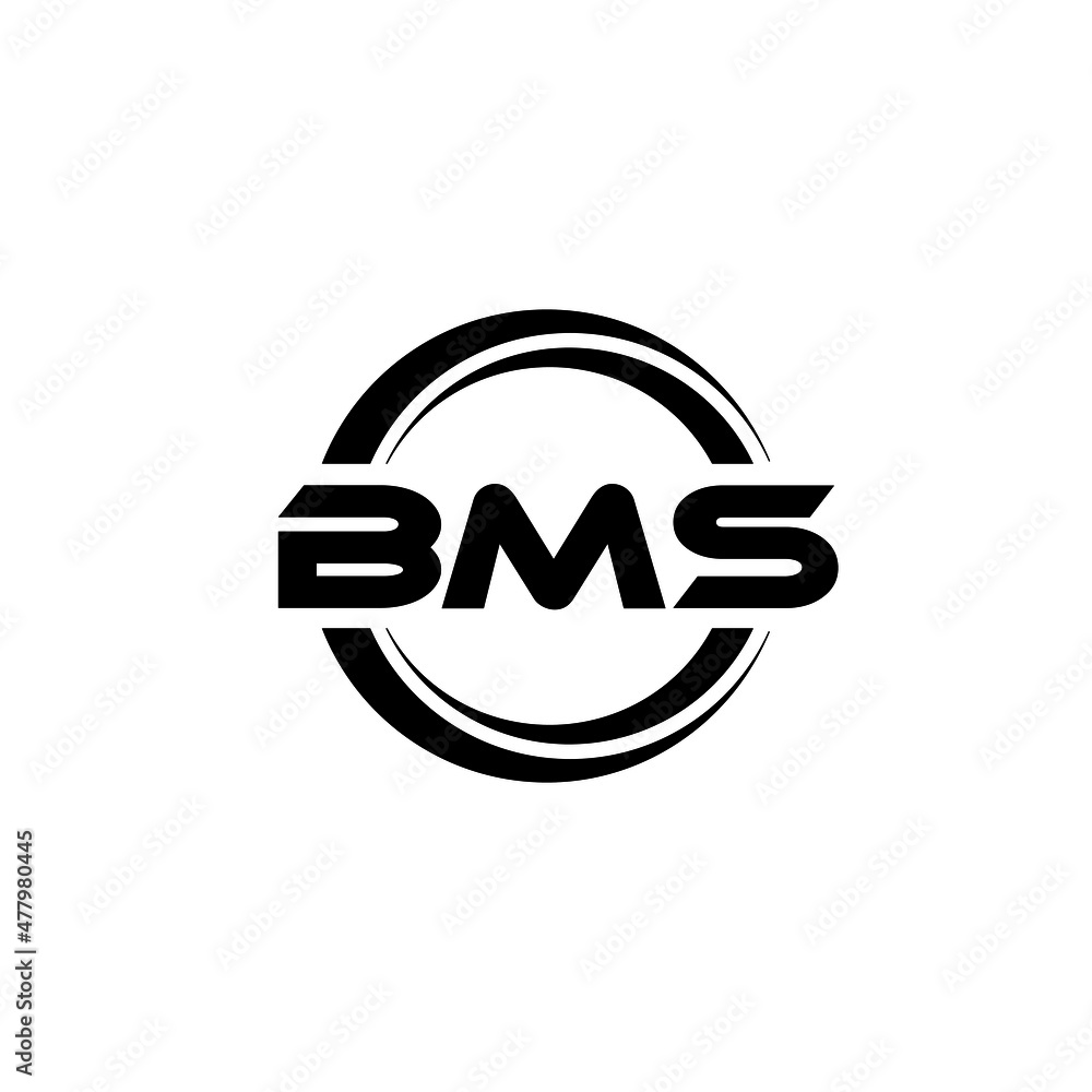 BMS letter logo design with white background in illustrator, vector ...