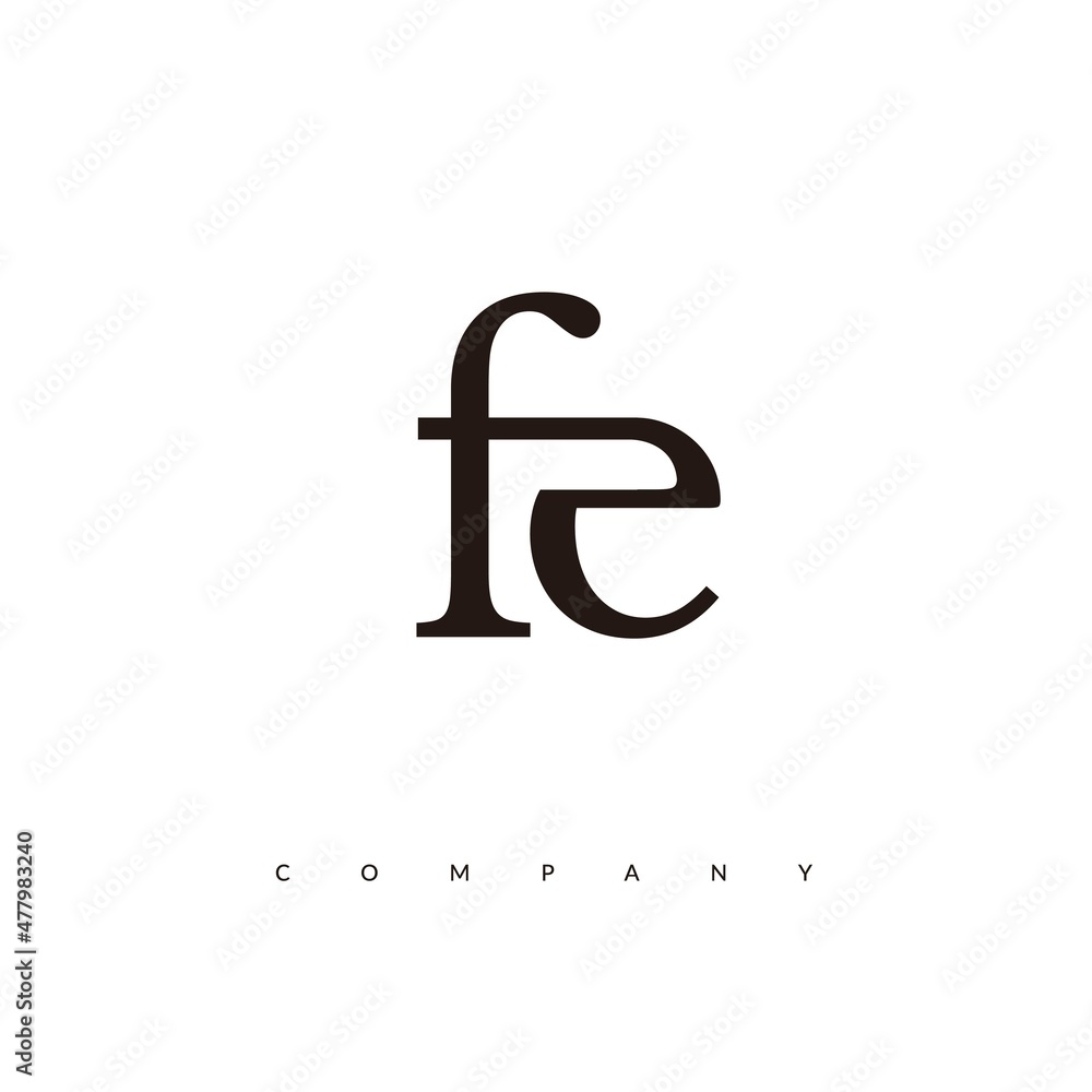 Initial FE Logo Design Vector Stock Vector | Adobe Stock