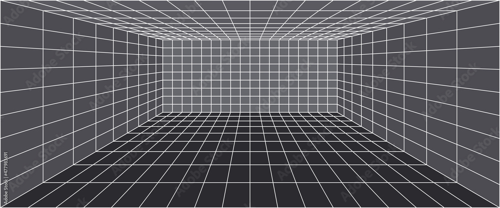 3d room perspective grid Background for interior design, virtual ...