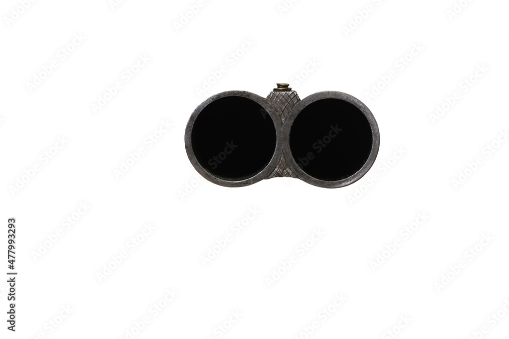 double barrel hunting shotgun front view isolated on white Stock Photo ...