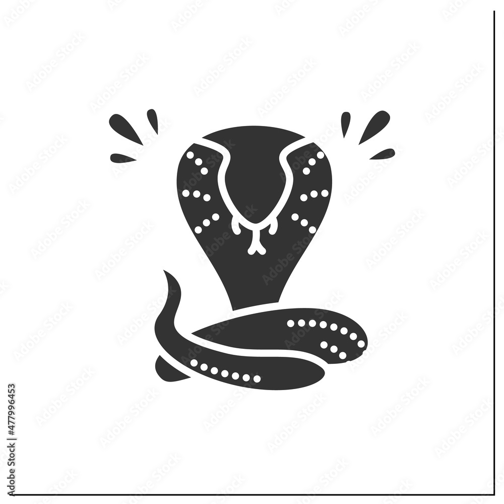 King Kobra glyph icon. Sacral, totem animal. National symbol. Onam ...