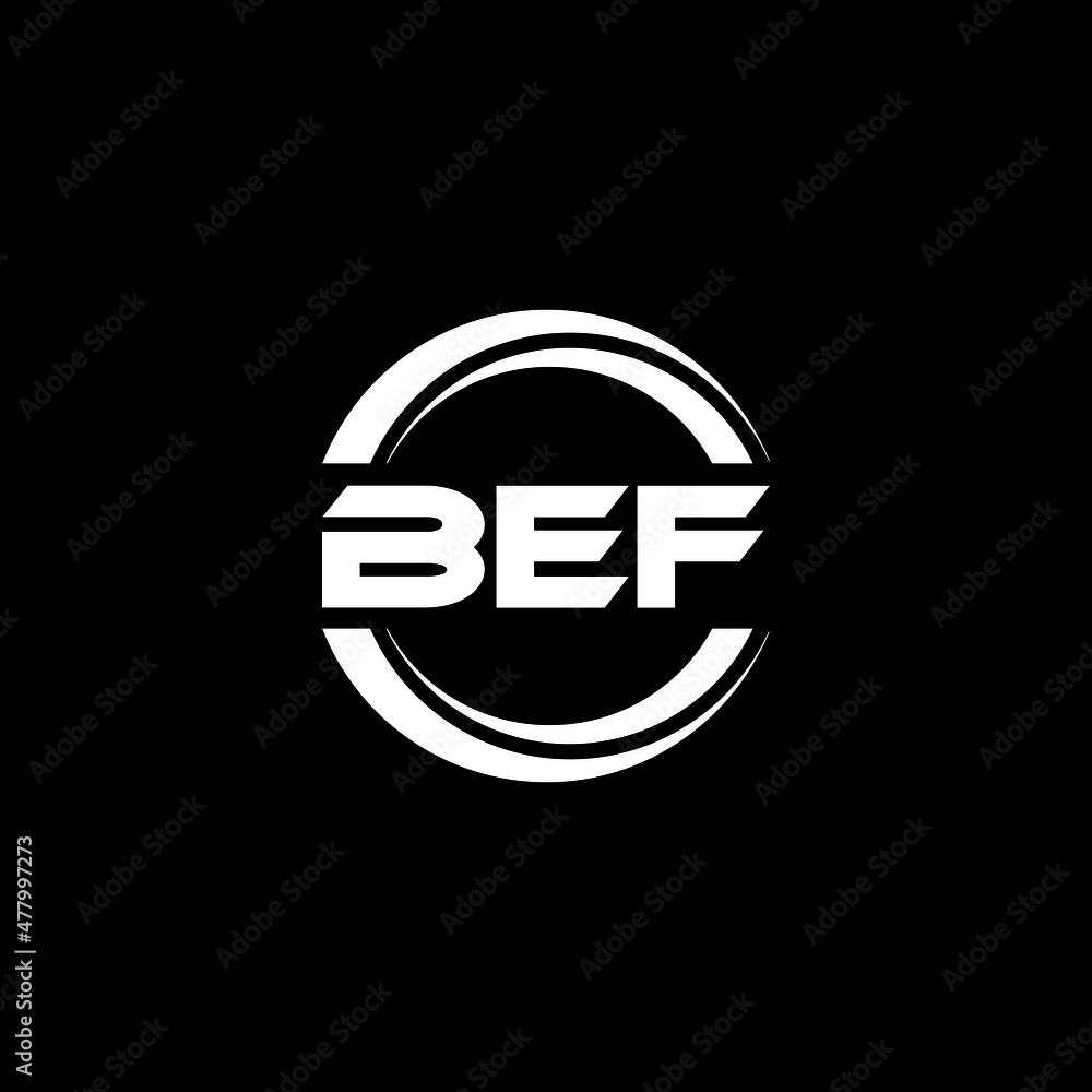 BEF letter logo design with black background in illustrator, vector ...