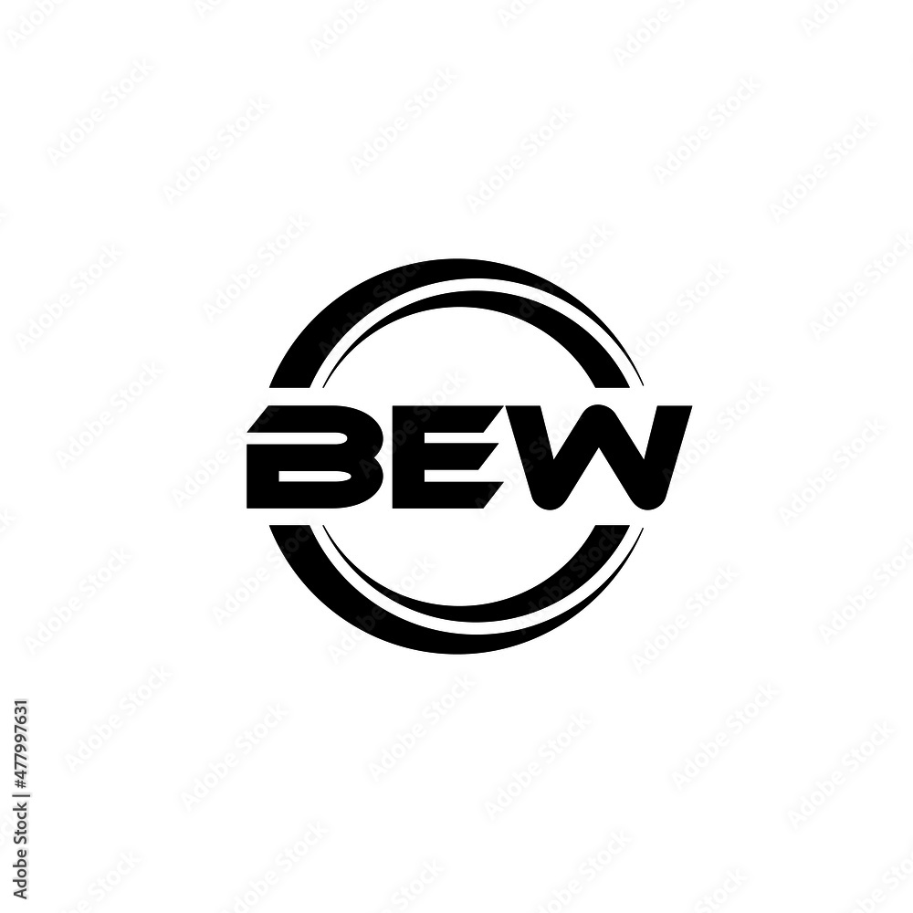 BEW letter logo design with white background in illustrator, vector ...