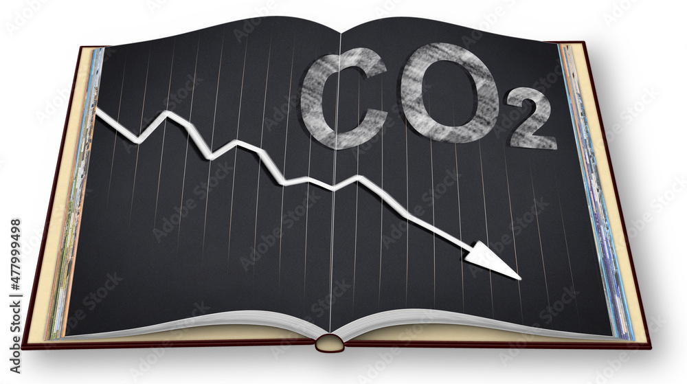 CO2 Net-Zero Emission - Carbon Neutrality concept with decreasing graph ...