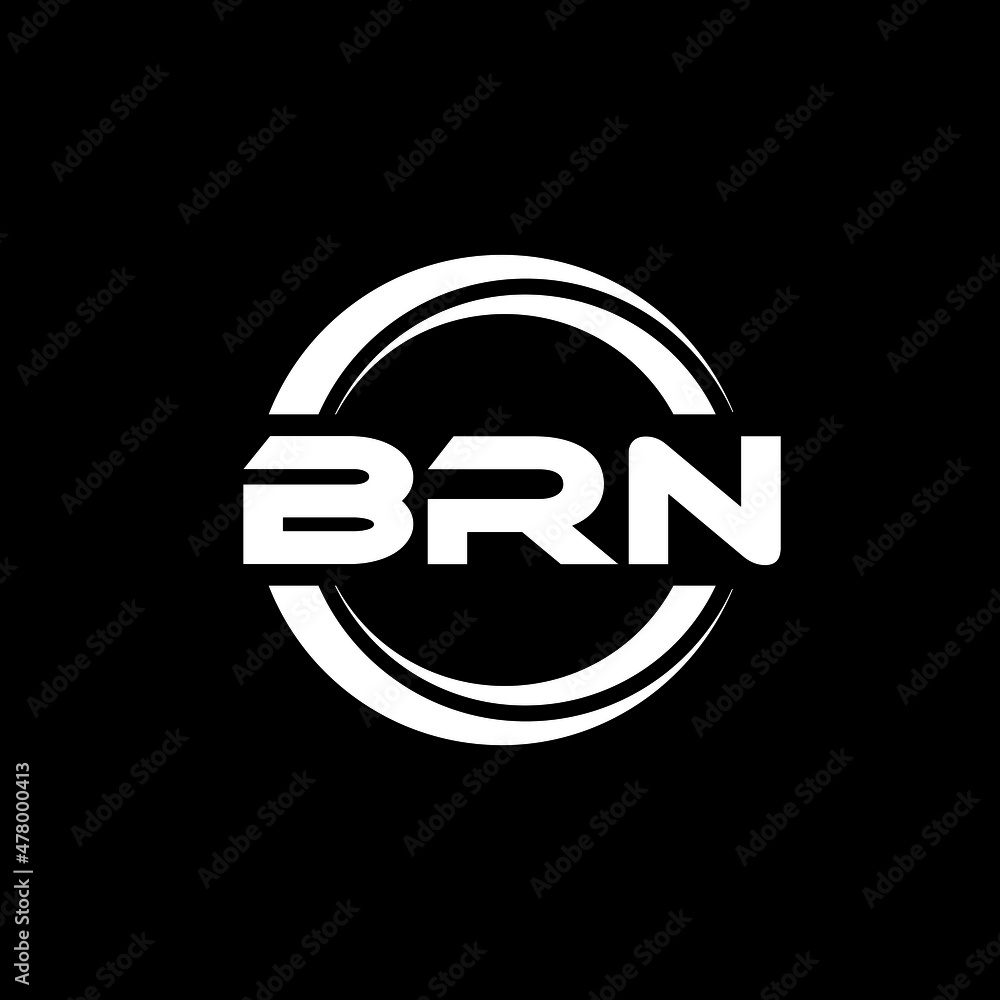 BRN letter logo design with black background in illustrator, vector ...