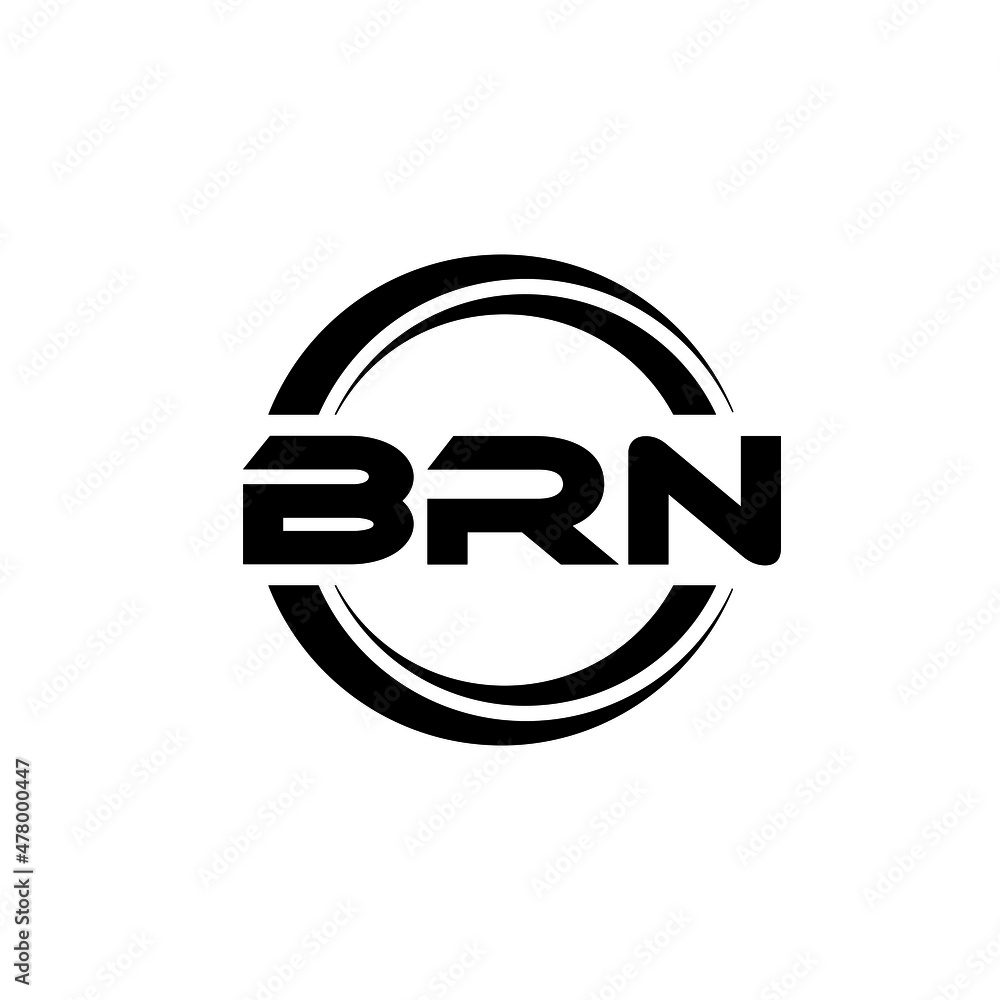 BRN letter logo design with white background in illustrator, vector ...