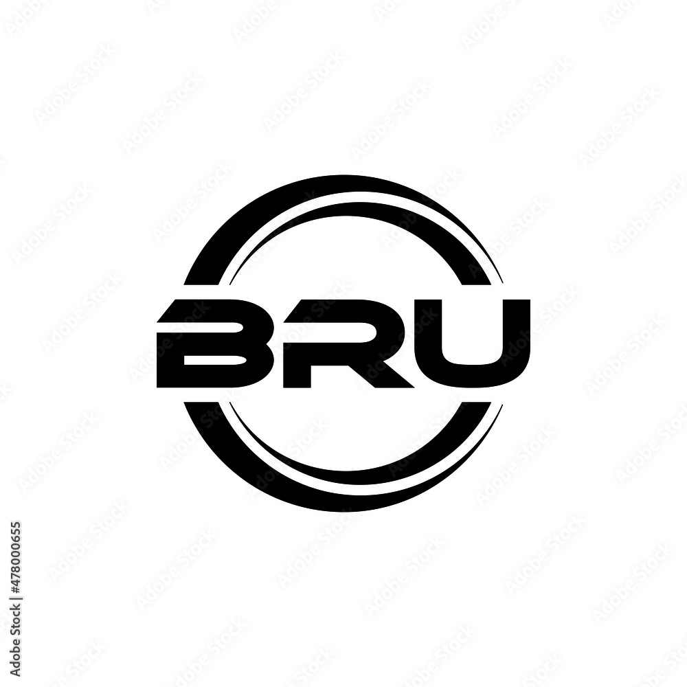 Vettoriale Stock BRU letter logo design with white background in ...