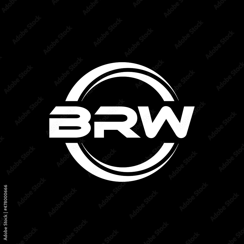 BRW letter logo design with black background in illustrator, vector ...