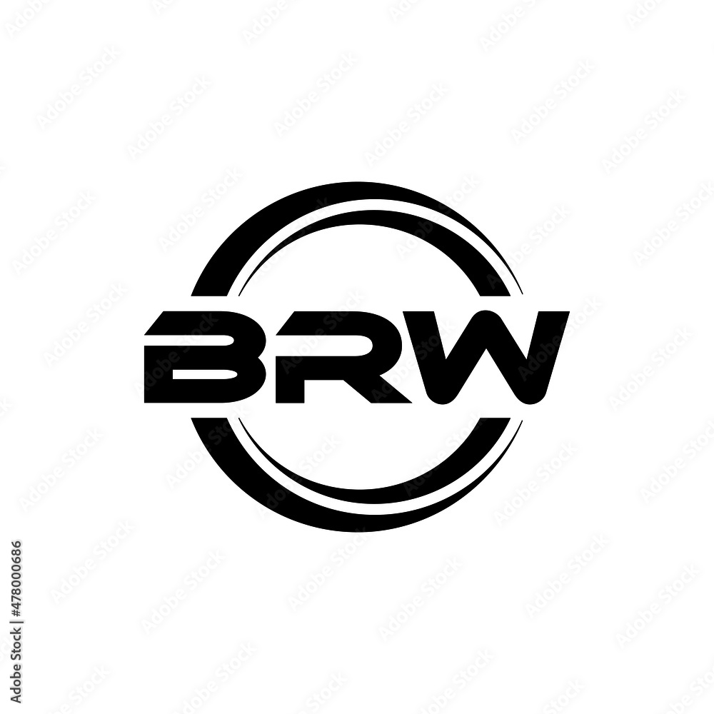 BRW letter logo design with white background in illustrator, vector ...