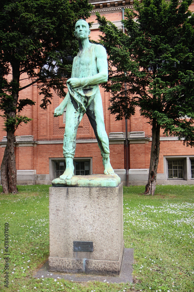 Copenhagen, Denmark - bronze statue outside the Ny Carlsberg Glyptotek ...