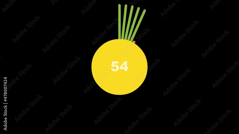 Countdown one minute animation from 60 to 0 seconds. Transparent ...