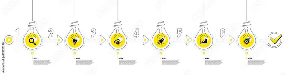 Business Infographic timeline with 6 steps. Workflow process diagram ...