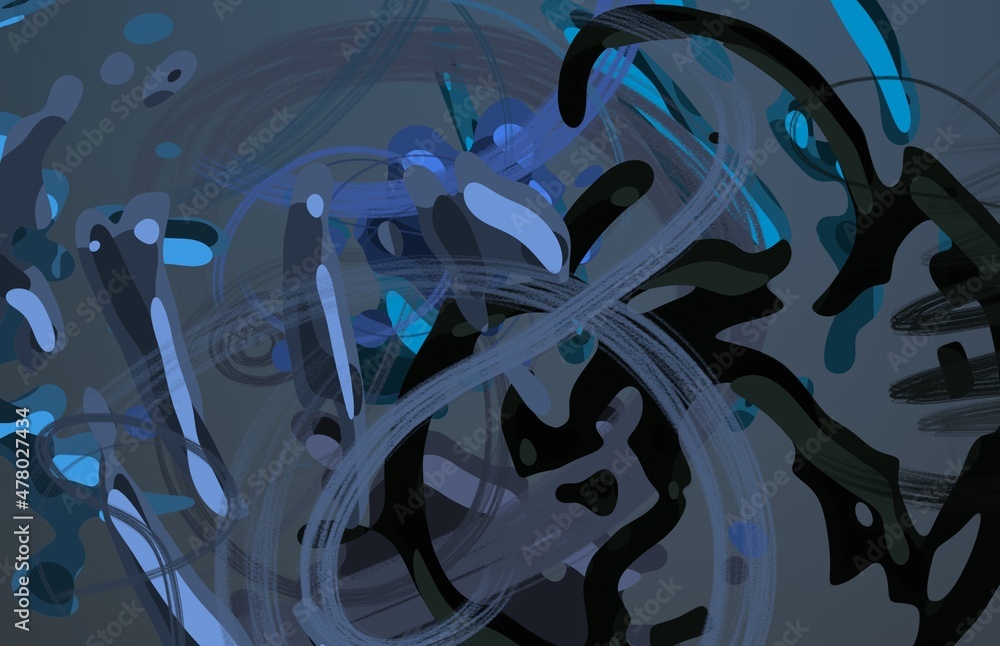 Cartoon water liquid particles droplets. Abatract painting. 2d ...