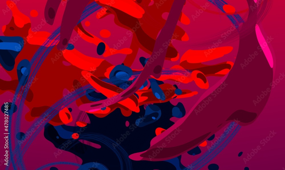 Cartoon water liquid particles droplets. Abatract painting. 2d ...