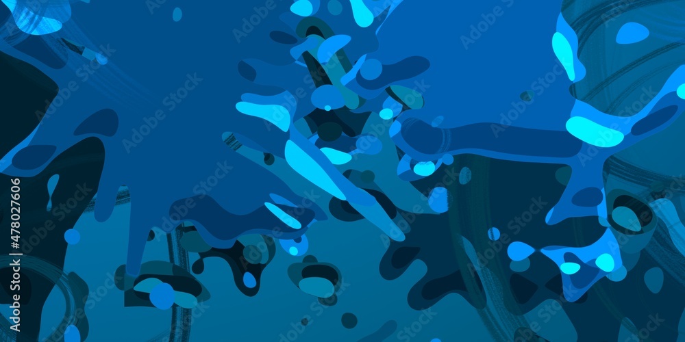 Cartoon water liquid particles droplets. Abatract painting. 2d ...