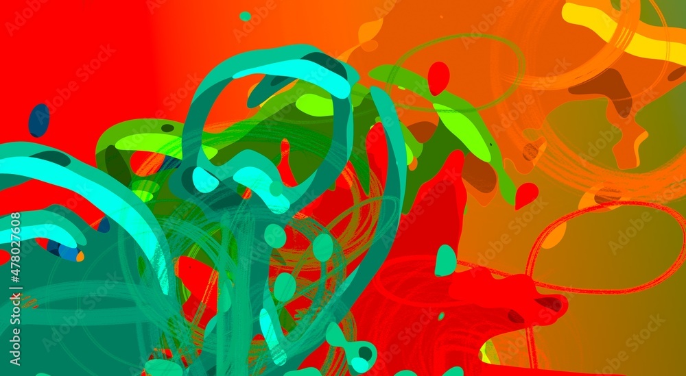 Cartoon water liquid particles droplets. Abatract painting. 2d ...