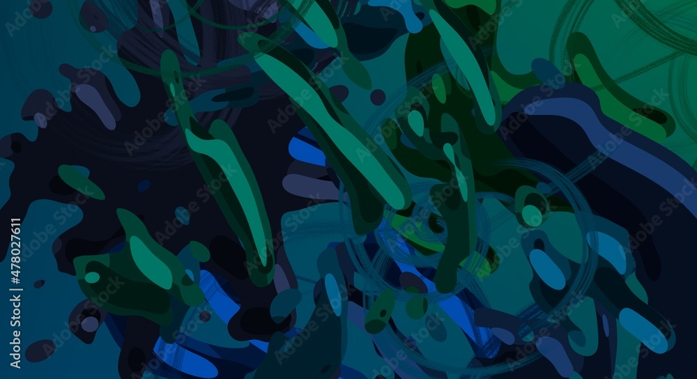 Cartoon water liquid particles droplets. Abatract painting. 2d ...