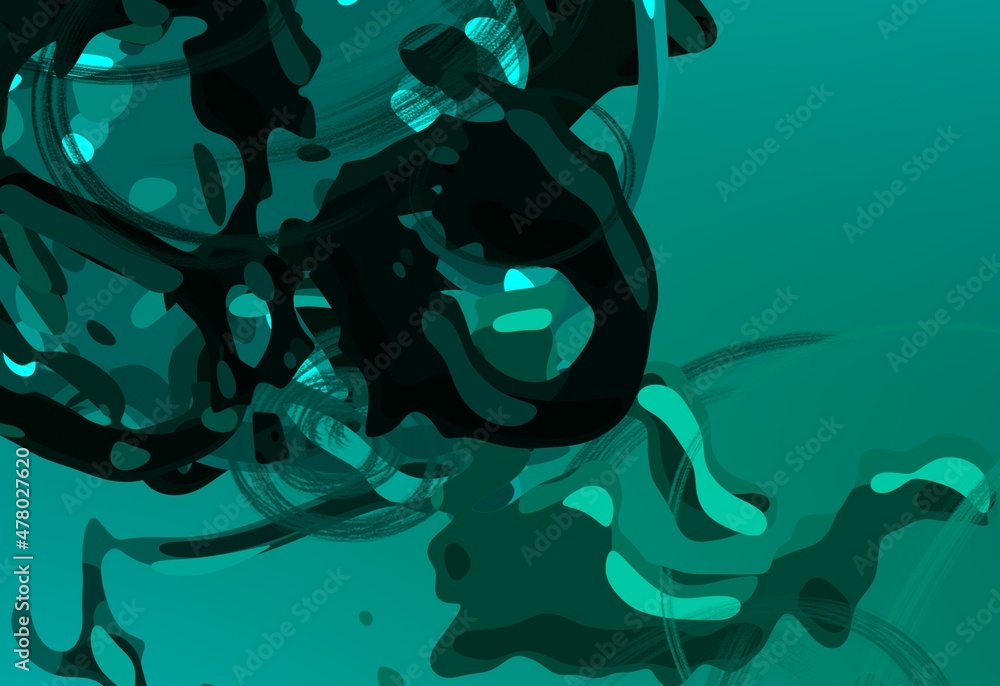 Cartoon water liquid particles droplets. Abatract painting. 2d ...