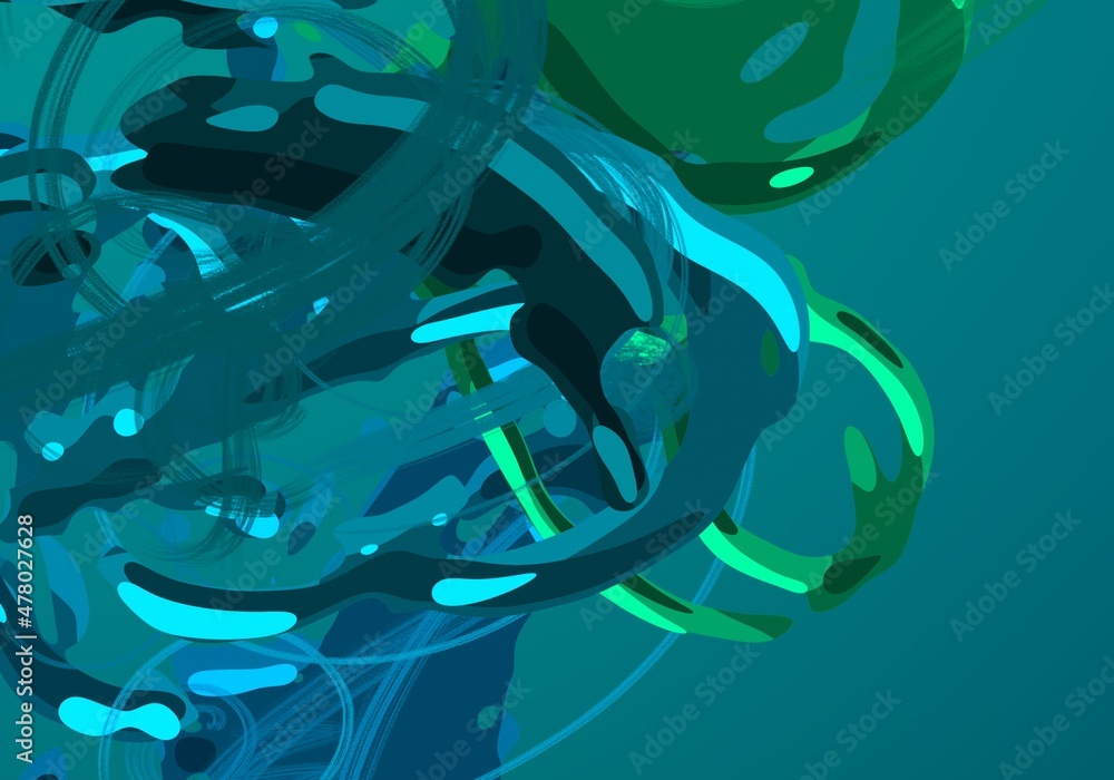 Cartoon water liquid particles droplets. Abatract painting. 2d ...