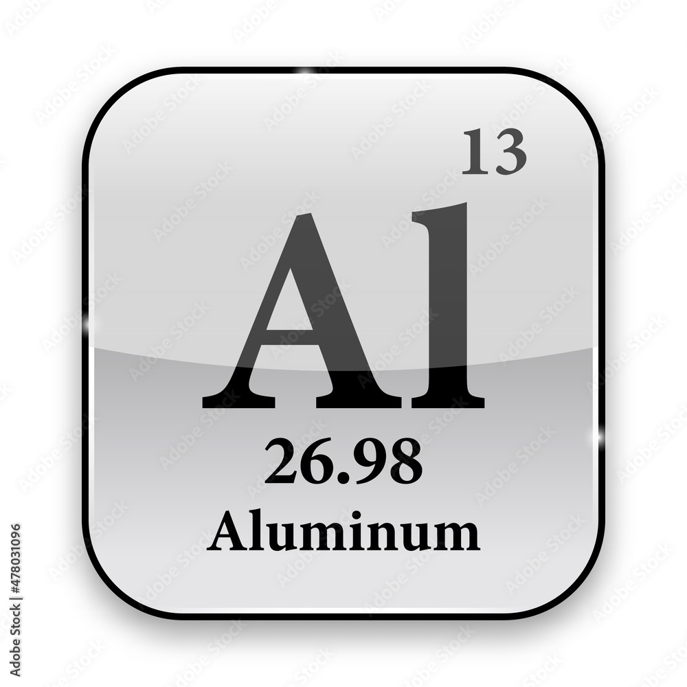 The periodic table element Aluminum. Vector illustration Stock Vector ...