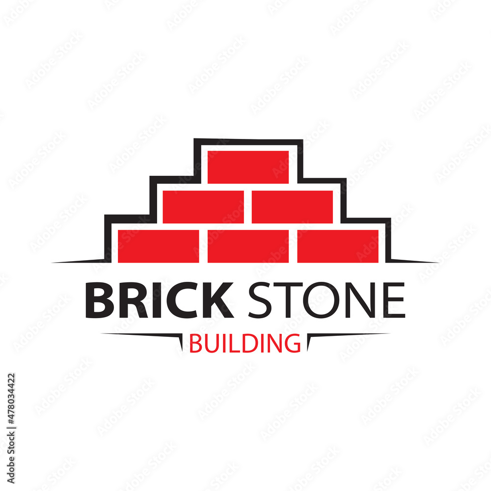 Vector set of logos brick stones, construction Stock Vector | Adobe Stock
