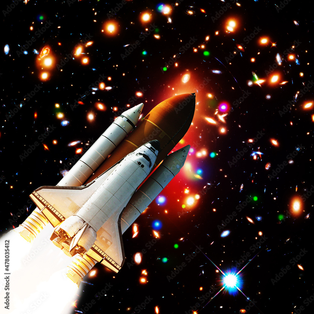 Rocket. Rocket tail. Rocket trace. The elements of this image furnished ...
