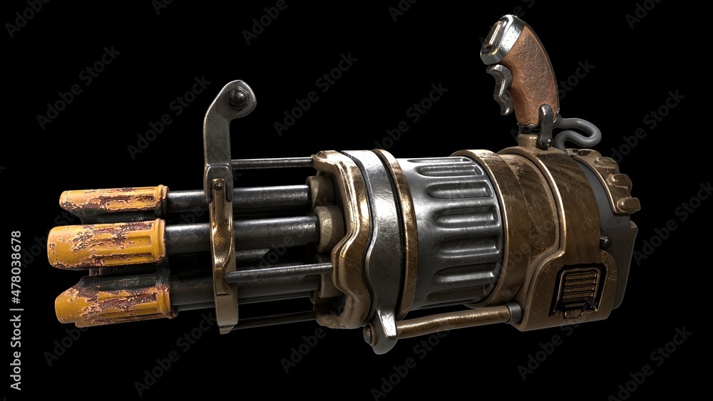 Gatling Machine Gun Cannon Blaster Jinx Arcane Stock Illustration ...