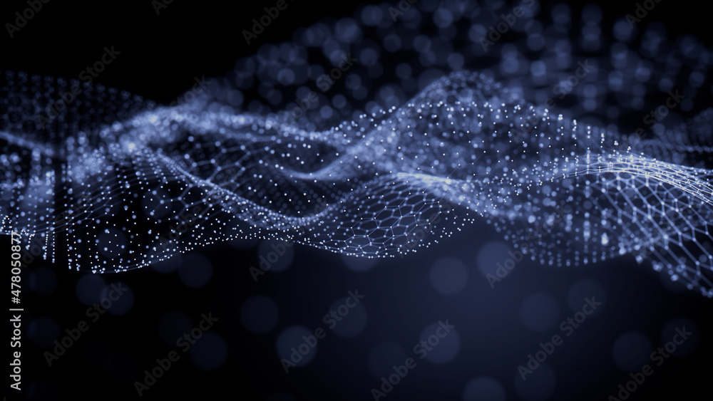 Sound Wave and Audio Technology Concept. Blue, Futuristic Digital Style ...