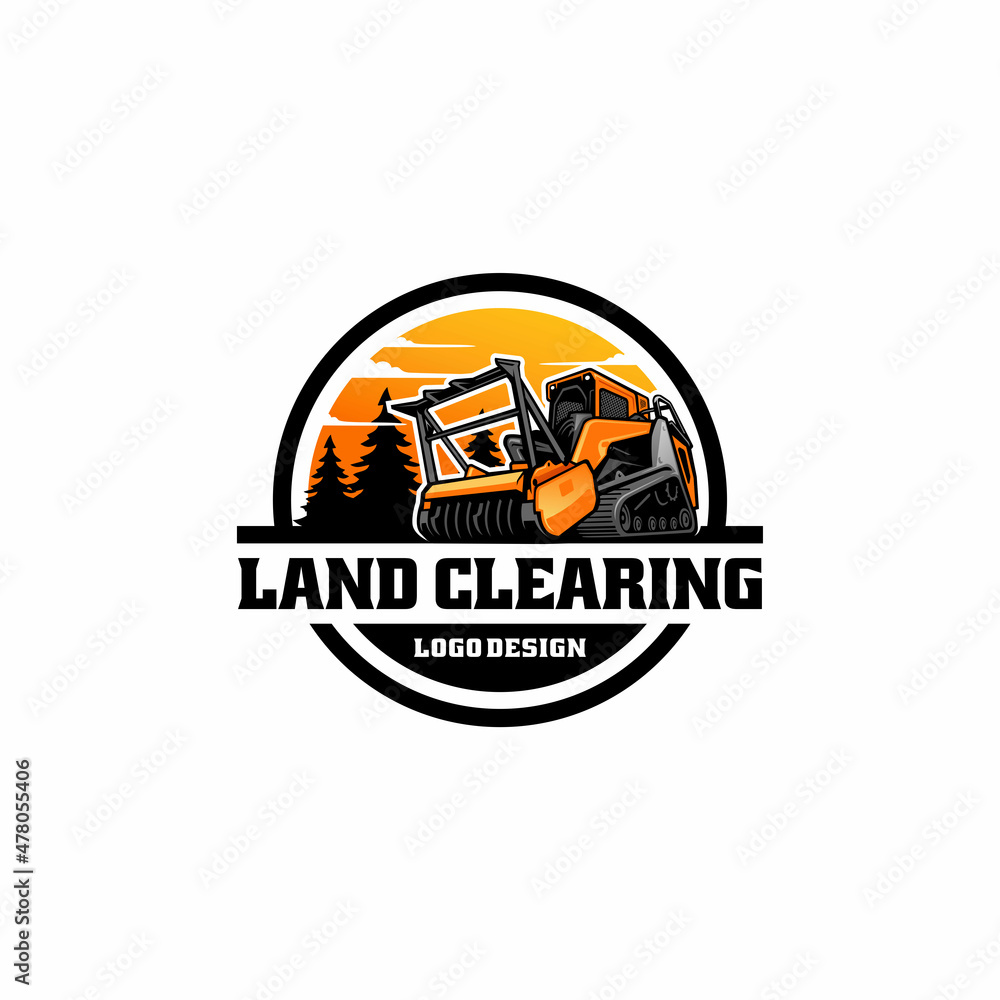forestry mulching machine, land clearing logo vector Stock Vector ...