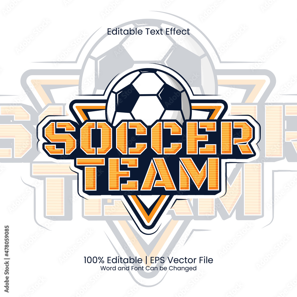 Editable text effect - Soccer Team Yellow emblem logo vintage style ...