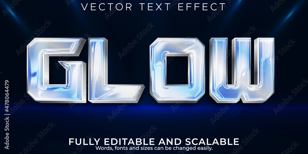 Glow light text effect, editable shiny effect text style Stock Vector ...