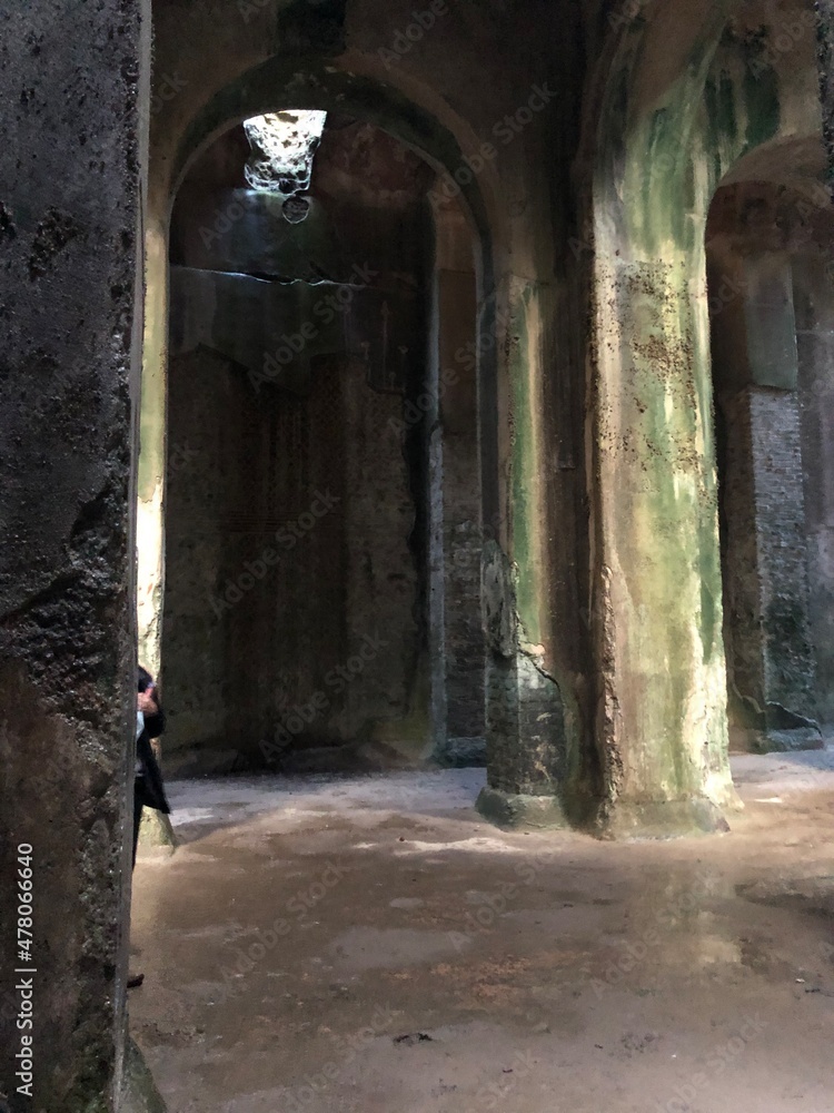 The Piscina Mirabilis ancient Roman cistern on the Bacoli hill in ...